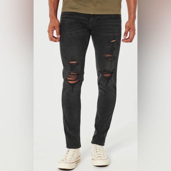 Hollister | Jeans | Ripped Faded Skinny Black Jeans | Poshmark